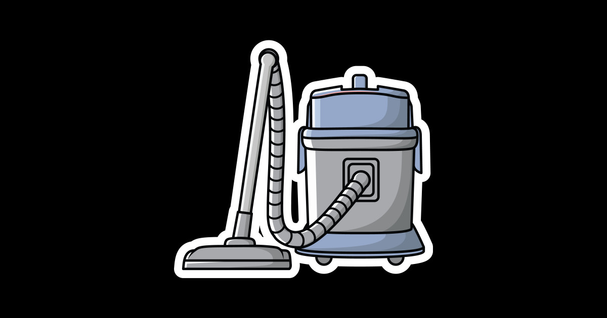 Vacuum Cleaner Machine Sticker vector illustration. Cleaning service ...
