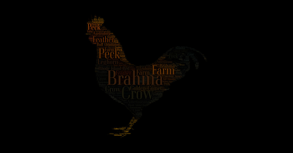 Rooster Word Cloud Original Art - Chicken - Sticker | TeePublic
