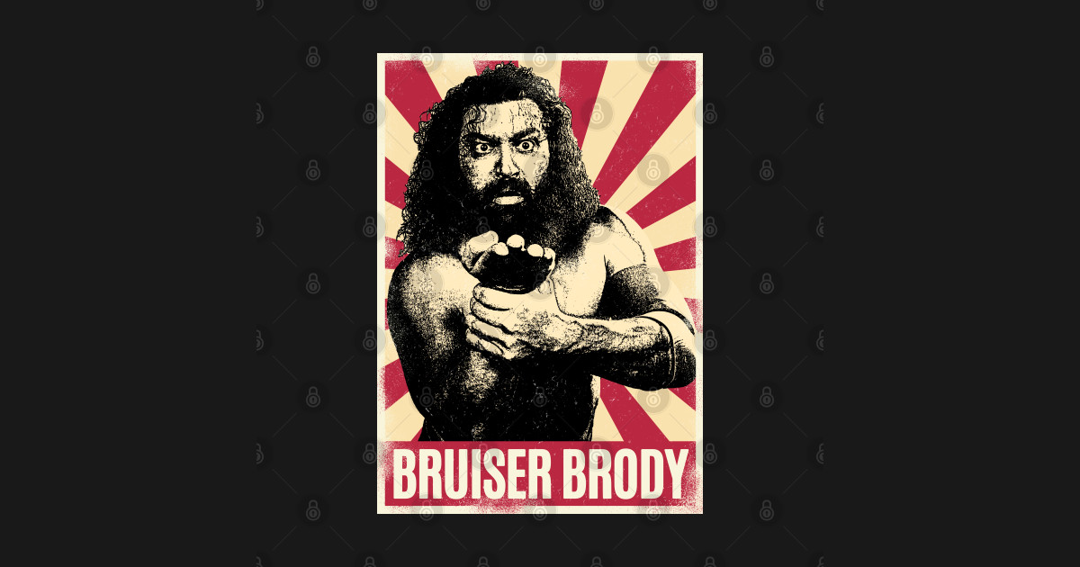 Retro Vintage Bruiser Brody Giving Pose - Bruiser Brody - T-Shirt ...