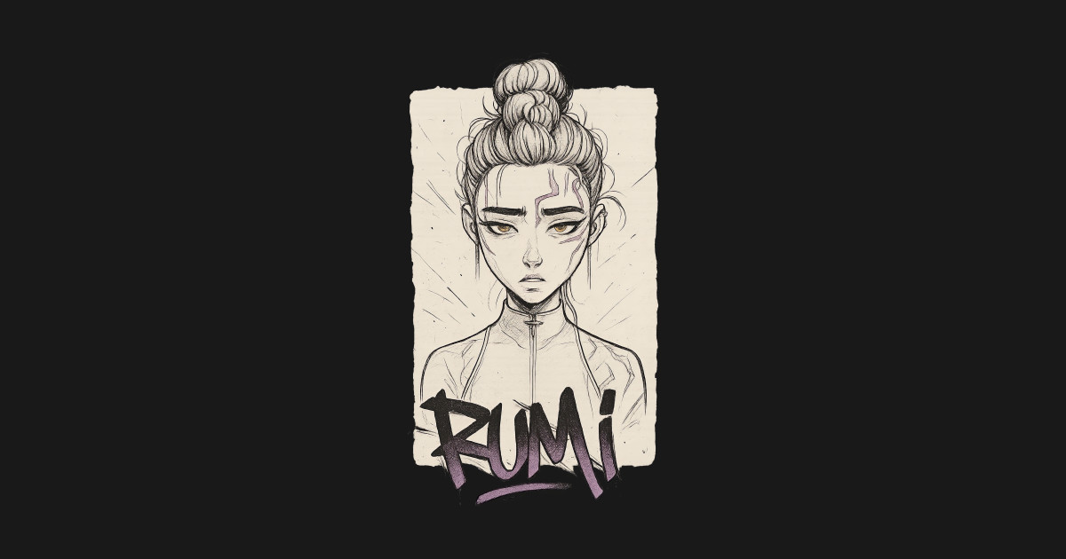 Rumi Sketch-Grayscale Tee – K-Pop Demon Hunters Pencil Fan Art - K Pop ...