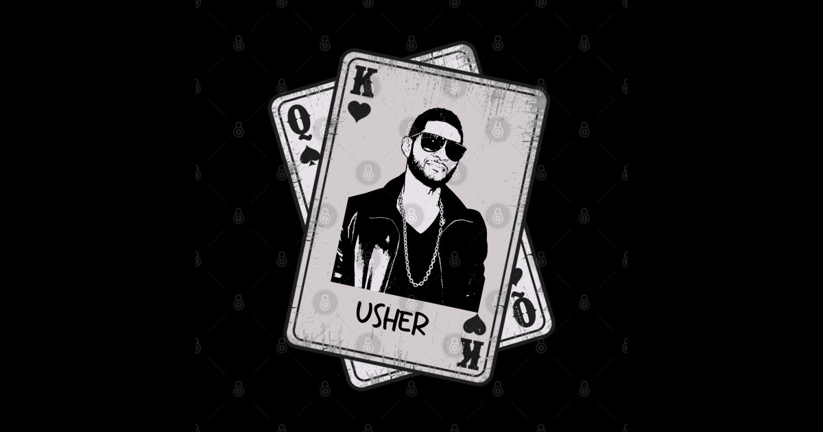 Retro Usher Rapper 80s Card Style - Usher - Sticker | TeePublic