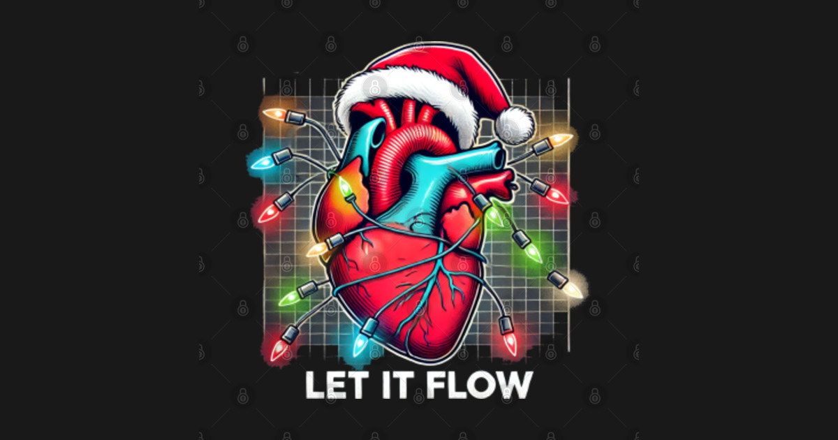 Funny Let It Flow Anatomy Heart Cardiac Nurse Santa Hat Xmas - Santa ...
