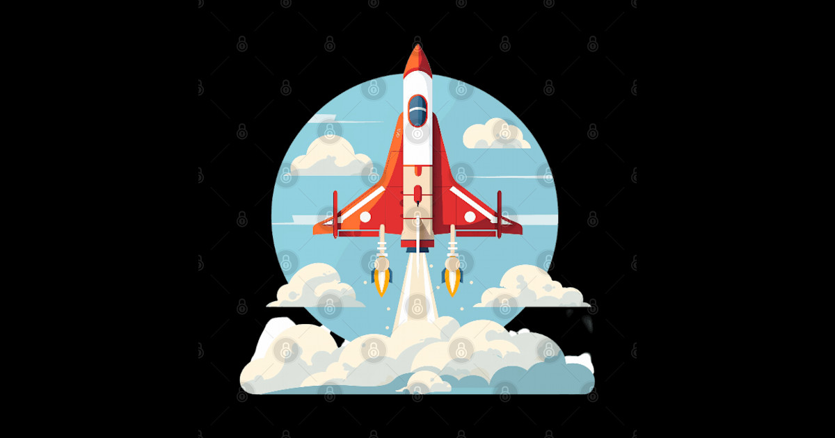 The Rocket Launch - Rocket - Sticker | TeePublic