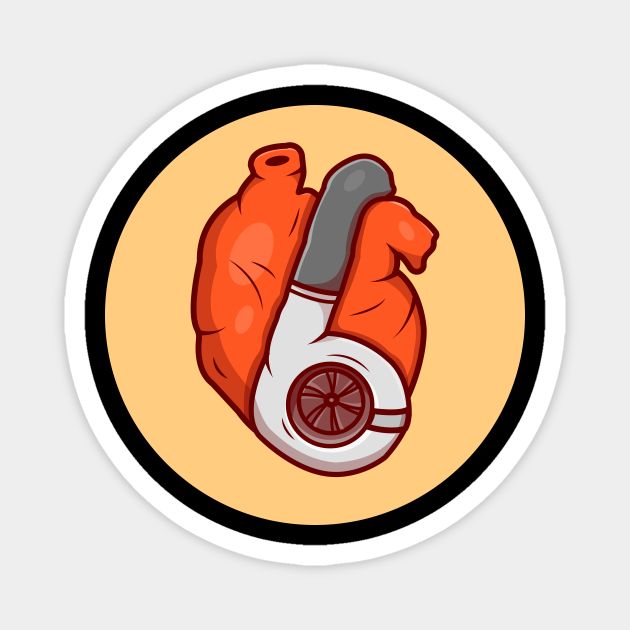 Heart Turbo Logo Cartoon Vector Icon Illustration - Heart - Magnet ...