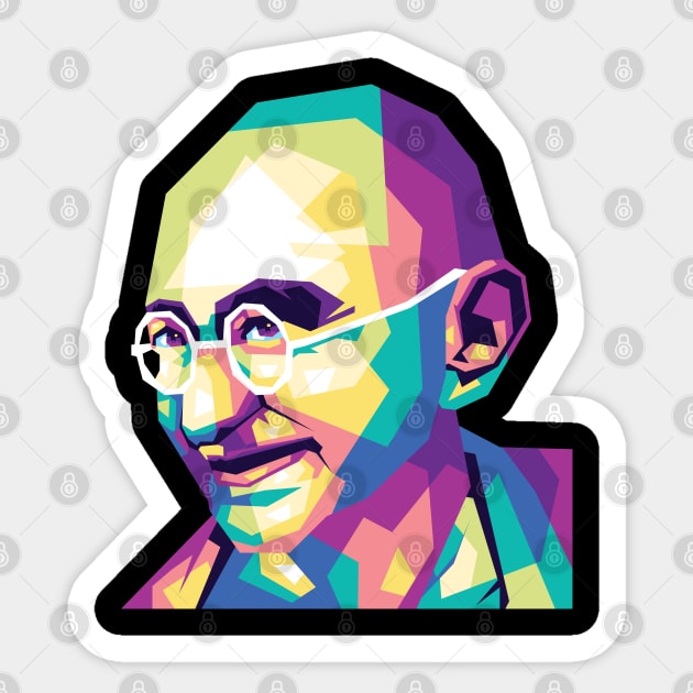 Mahatma Gandhi WPAP Limit Color - Mahatma Gandhi - Sticker | TeePublic