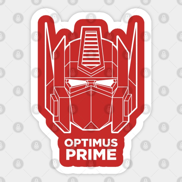 Optimus Prime (white outline) - Optimus Prime - Sticker | TeePublic