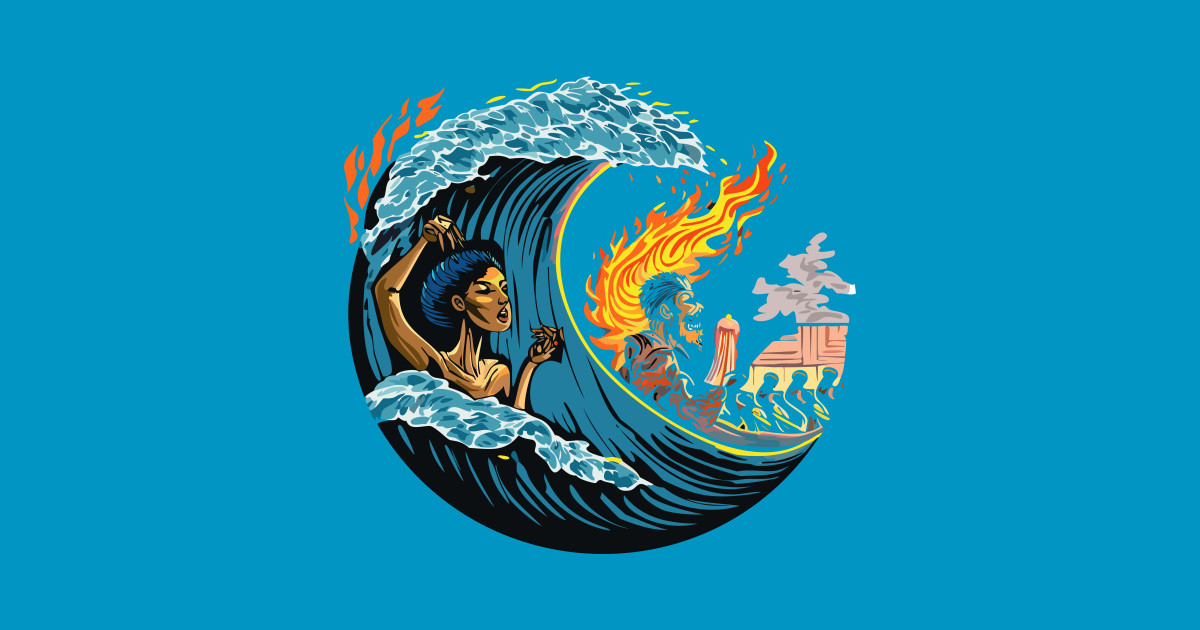 fire surf - Abstract Art - T-Shirt | TeePublic