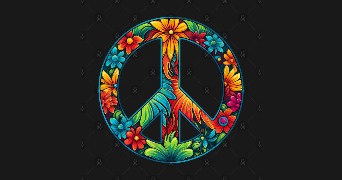 Peace Symbol Retro Design Peace Sign - 70s Retro - T-Shirt | TeePublic