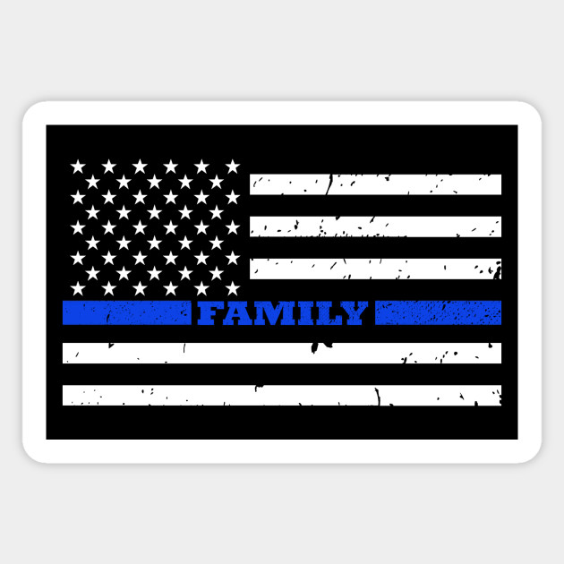 Thin Blue Line Family American Flag - Thin Blue Line Family - Sticker ...