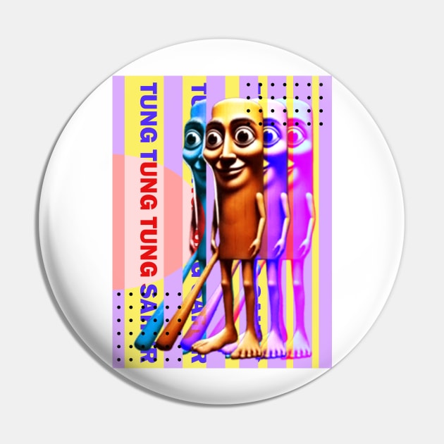 tung tung tung sahur- Tung Tung Tung Sahur - Pin | TeePublic