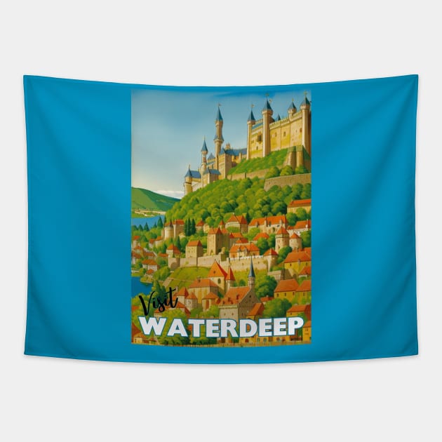 Waterdeep Tourism Poster - Sword Coast D&D Art - Waterdeep - Tapestry ...