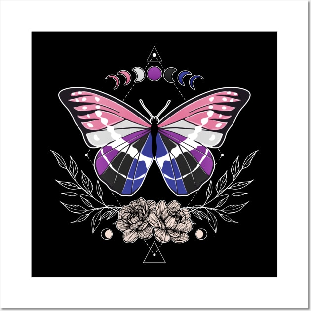 Genderfluid Butterfly LGBT Pride Flag - Genderfluid - Posters and Art ...