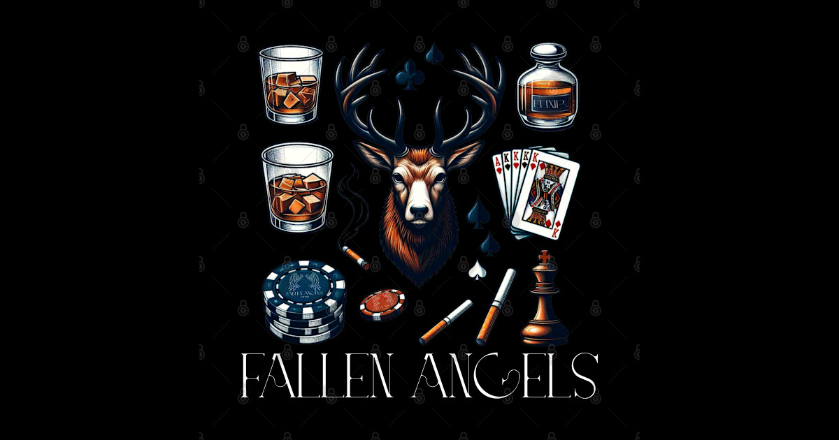 Fallen Angels Stag Lifestyle - Casino - Pin | TeePublic