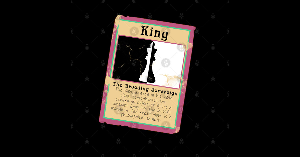 The Brooding Sovereign Chess King Trading Card - Chess Piece - Sticker ...