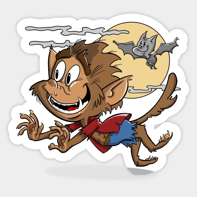 Wolf Boy Illustration - Werewolf - Sticker | TeePublic