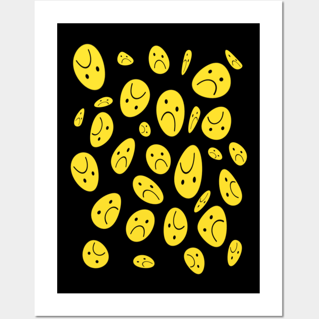 Distorted Sad Face Pattern - Sad Emoji - Posters and Art Prints | TeePublic