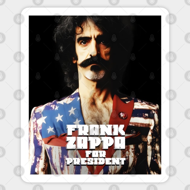 Frank Zappa: Frank Zappa for President No. 2 on a Dark Background ...