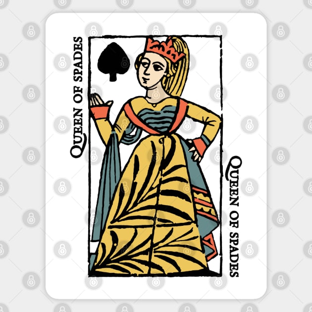 Character of Playing Card Queen of Spades - Vintage Retro - Magnet ...