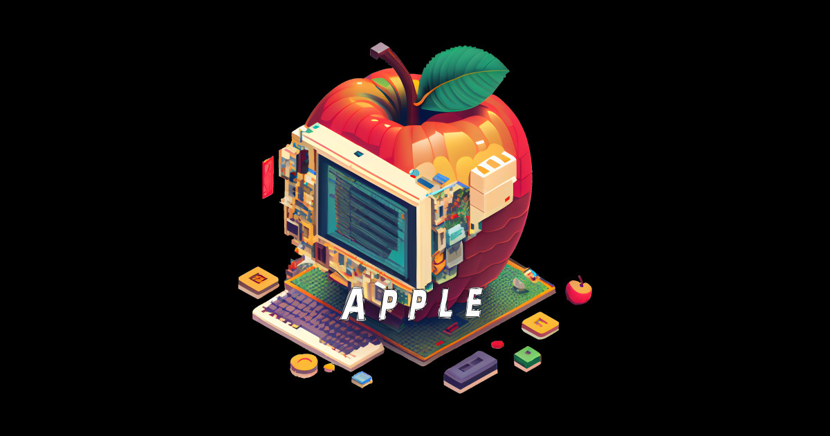 Apple-Inspired Pixel Computer Image: A Creative Blend of Technology and ...