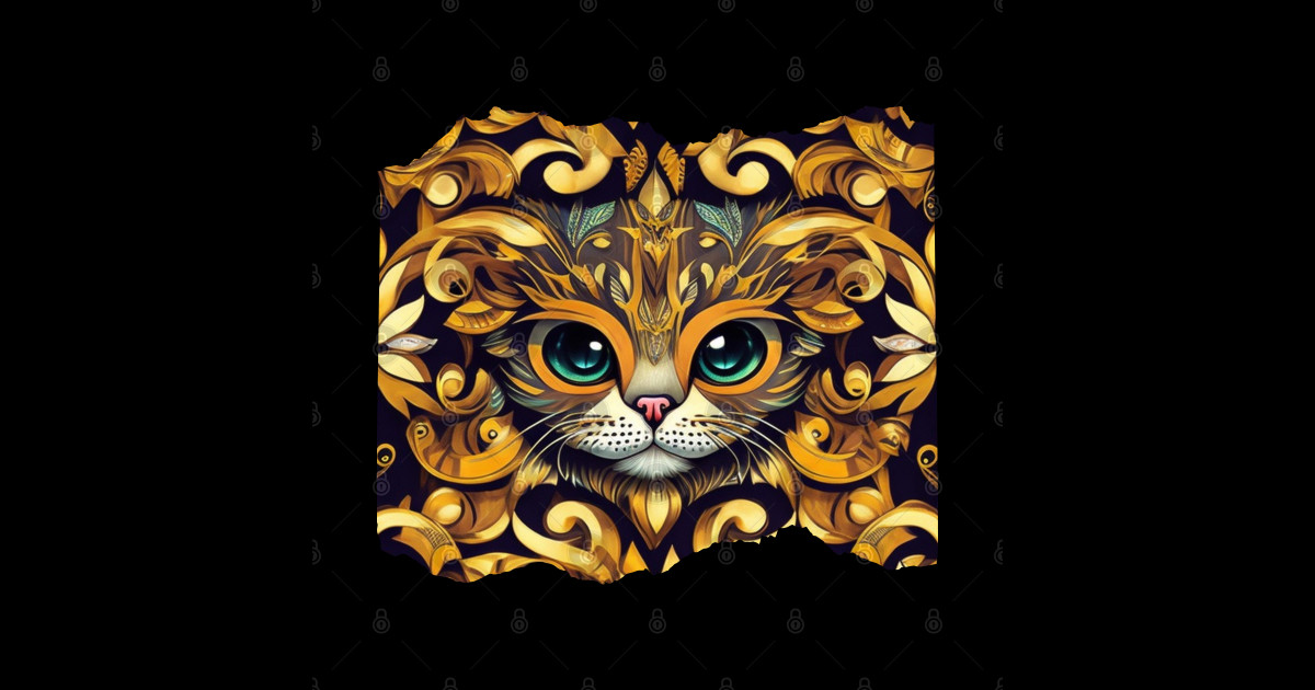 The golden cata - Cute Golden Cat - Sticker | TeePublic