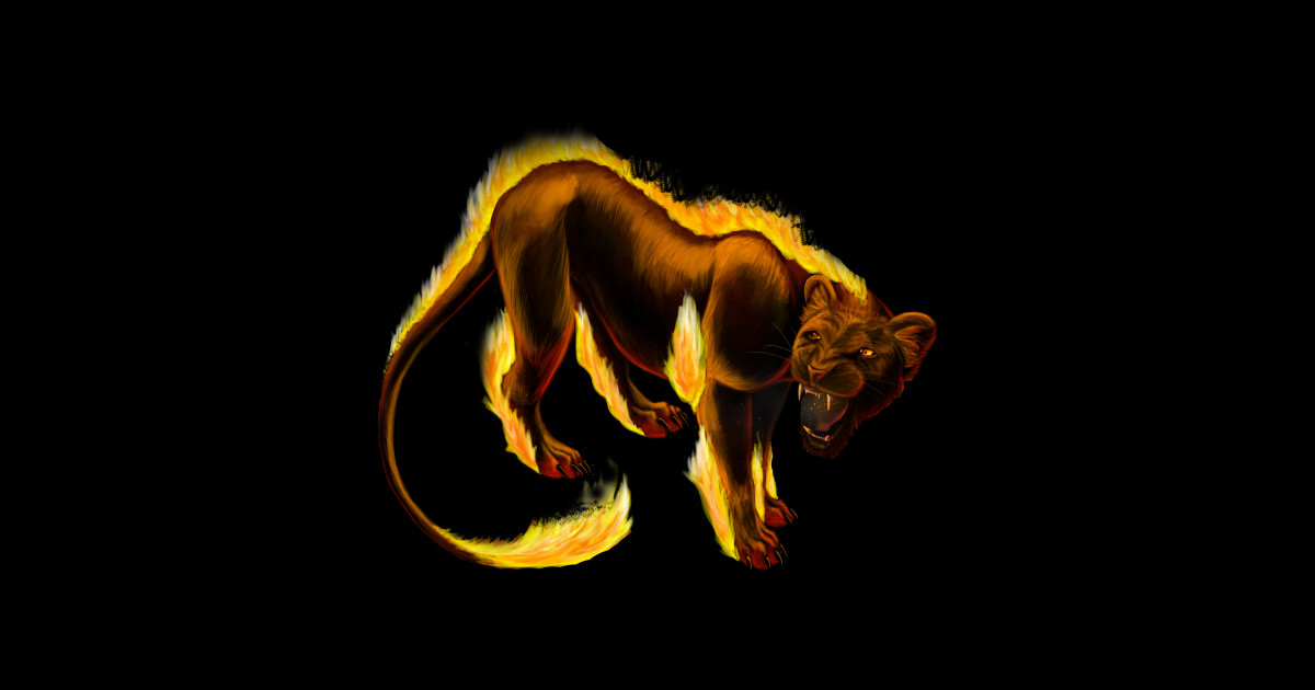 Fire Lioness - Fire - Sticker | TeePublic