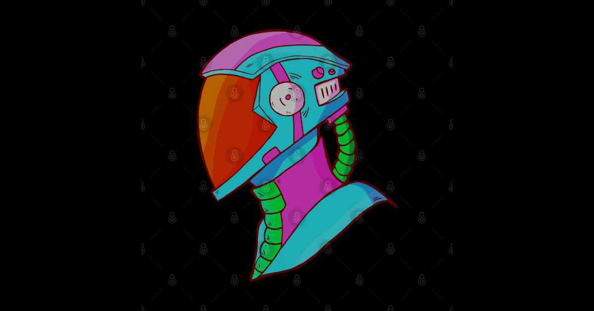 Helmet Cyberware Drawing - Cyberpunk - Sticker | TeePublic