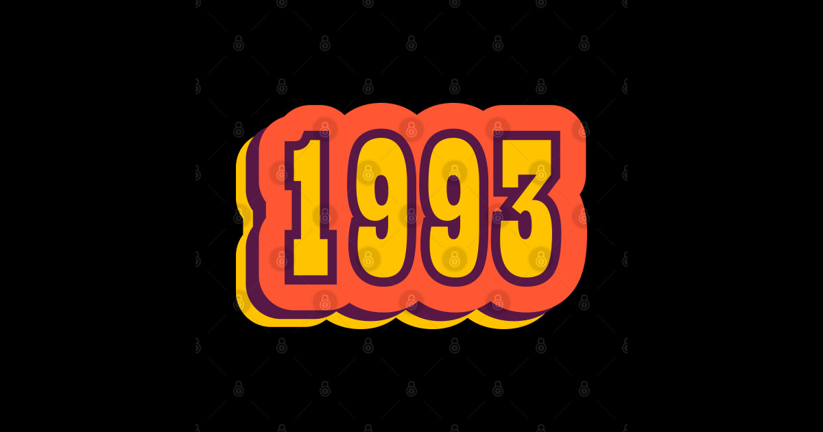 1993 Retro Typography, Vintage Birth Year Style - 1993 - Sticker ...