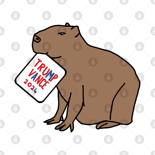 Cute Capybara and Trump Vance 2024 Sign - Trump Vance - T-Shirt | TeePublic