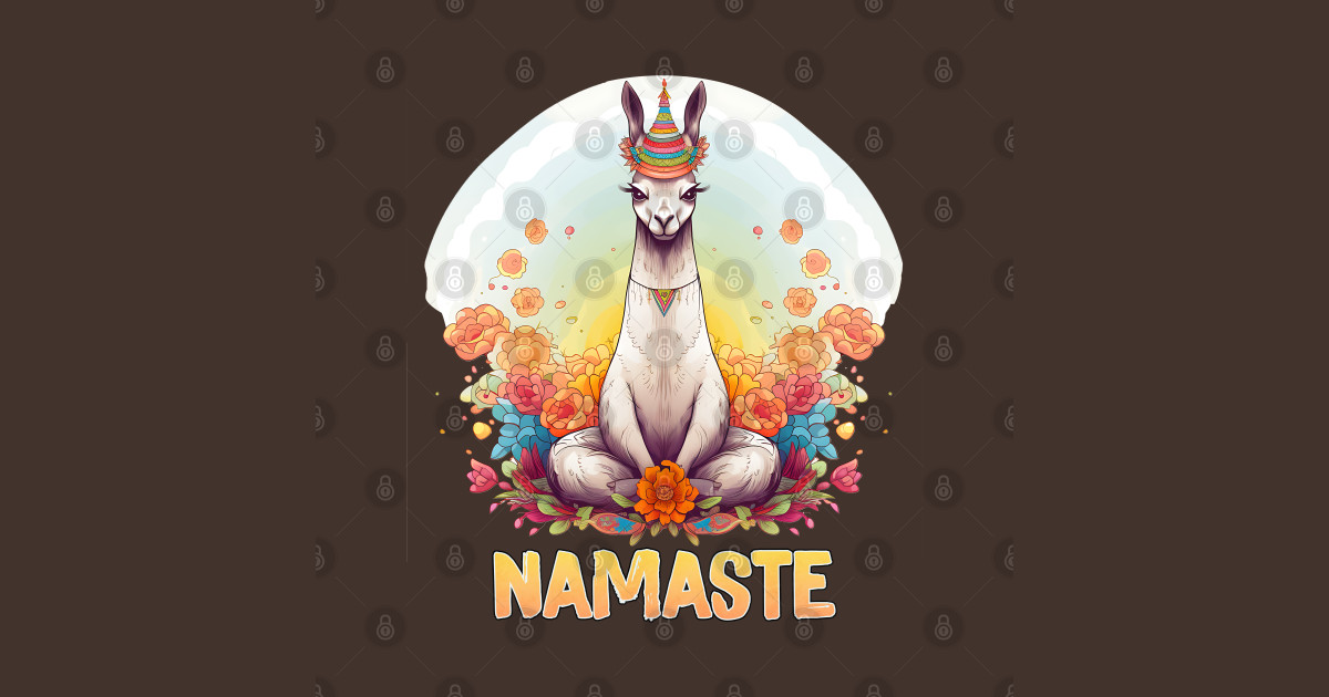 Mindful Yoga Namaste Llama – Cute & Spiritual Zen Design - Yoga - T ...