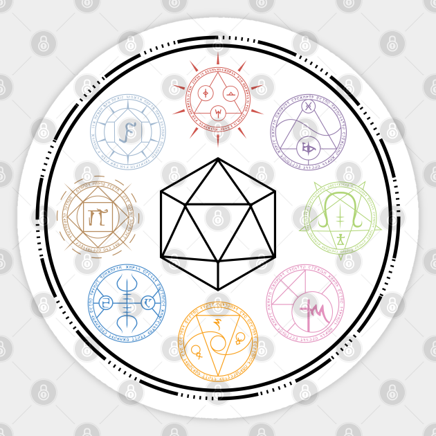 Runic Schools of Magic (Full Color / Black) - Dnd - Sticker | TeePublic