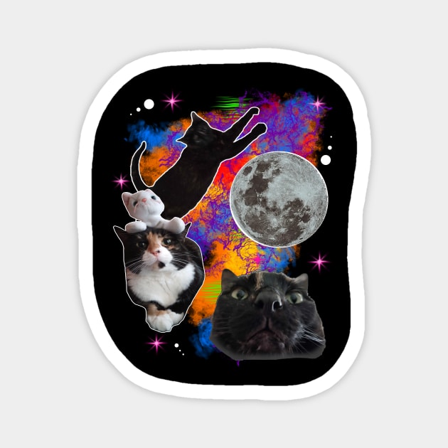Three Cats One Moon - kitties meowing at the moon - 3 Cats Moon ...