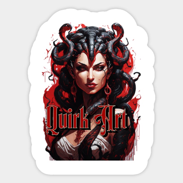 Cursed Beauty: The Red Medusa - Medusa - Sticker | TeePublic