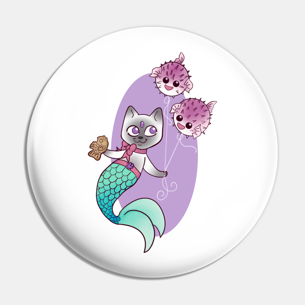 Mer-Kitty-Fun - Mermaid - Pin | TeePublic