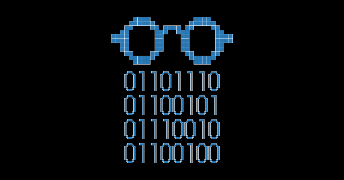 Binary Code Nerd Glasses - Binary Code - Sticker | TeePublic