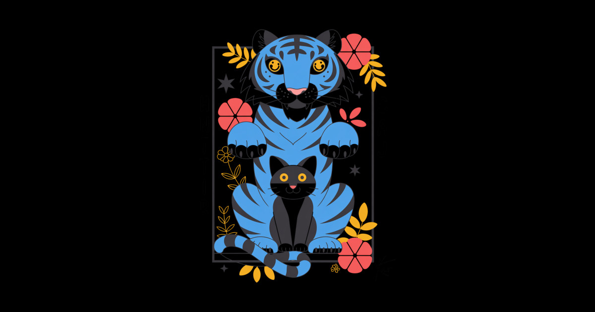 Derpy Tiger & Black Cat - Derpy Tiger - Sticker | TeePublic