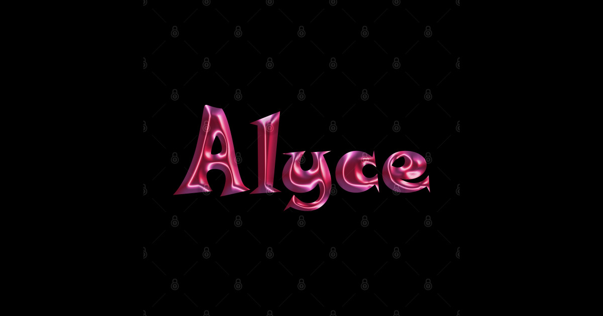Alyce Name Design – Satin Pink Glossy Font, Cute Shiny Lettering ...