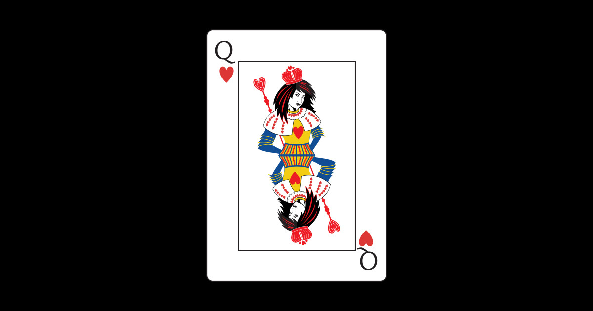 Queen Of Hearts Playing Card - Queen Of Hearts - Sticker | TeePublic