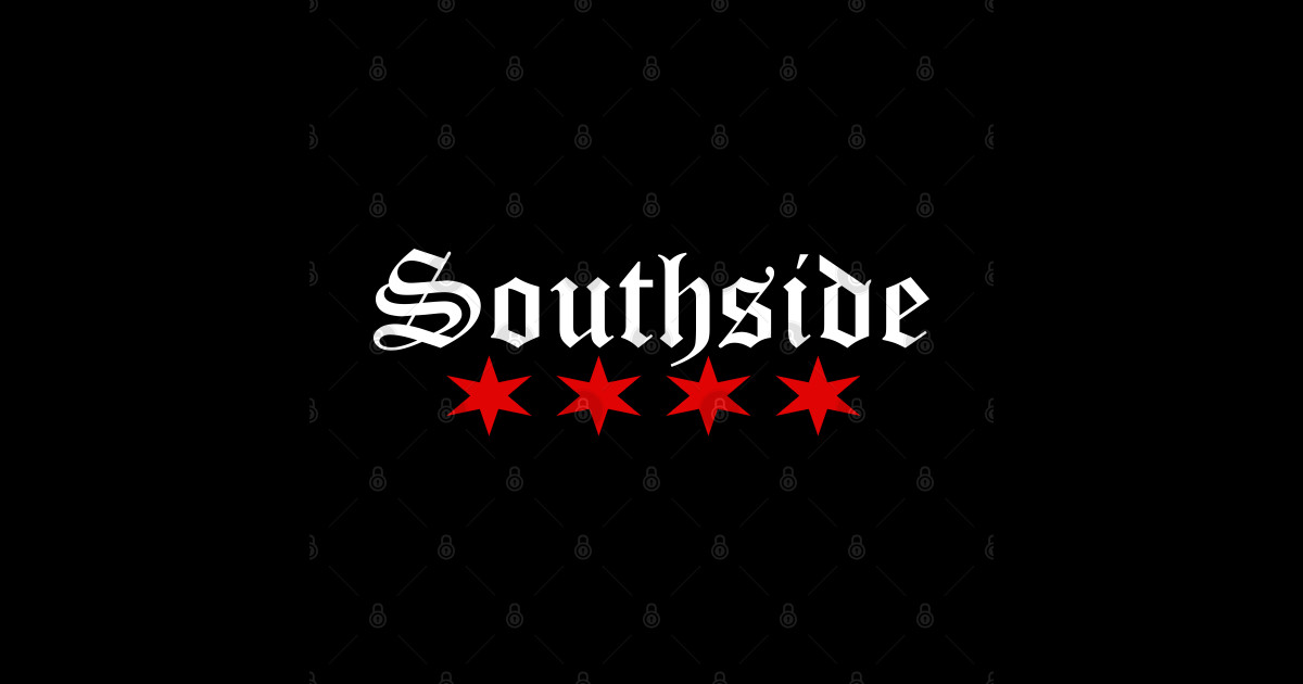 Southside with Chicago flag stars Southside pride - Chicago - Sticker ...