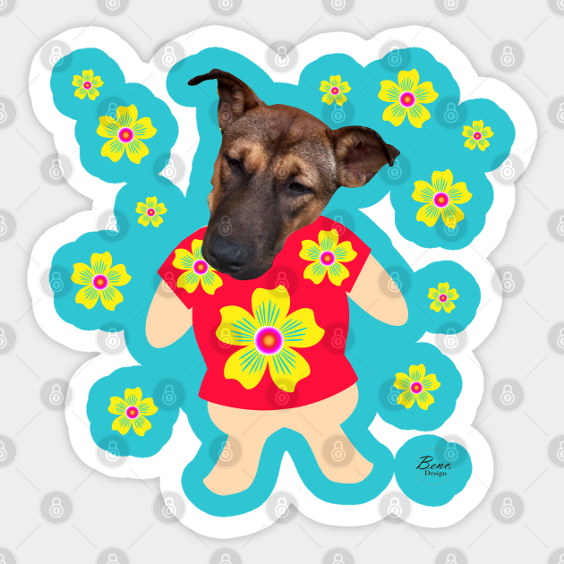 Ting Funny Cartoon Lovely Dog. - Dog Photo Cartoons Funny - Sticker ...