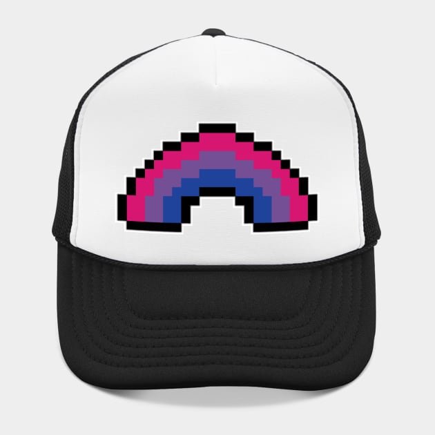 Pixel Rainbow Design in Bisexual Pride Flag Colors - Bisexual Pride ...
