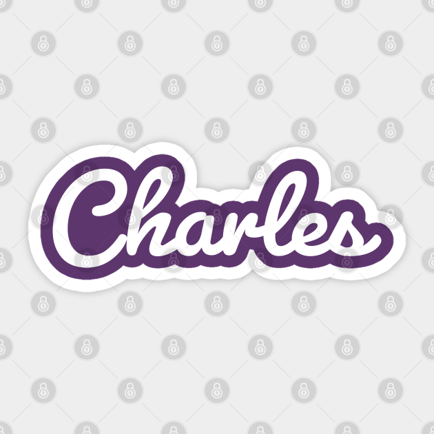 Charles Cursive Script Typography White Text - Charles - Sticker ...