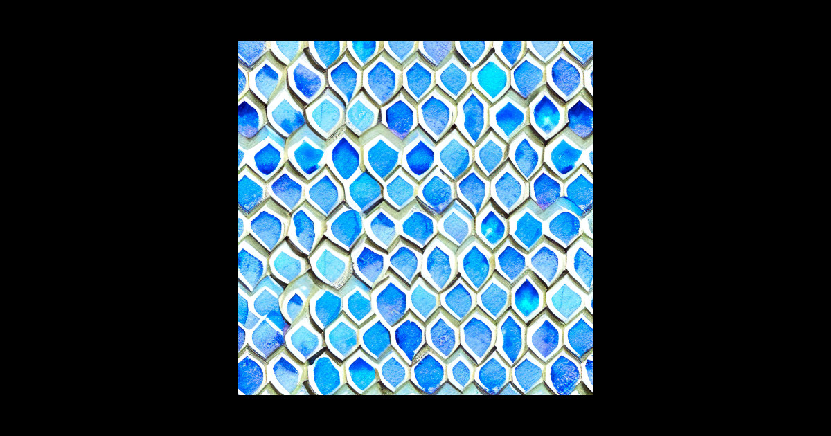 Blue tile pattern - Blue Pattern - Sticker | TeePublic