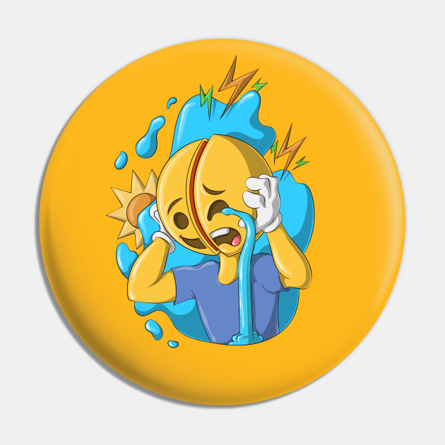 BiPolar Emoji - Mental Illness - Pin | TeePublic