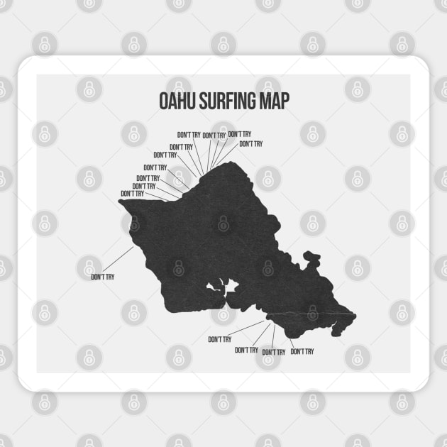 Oahu Surf map - Funny Surfing - Sticker | TeePublic