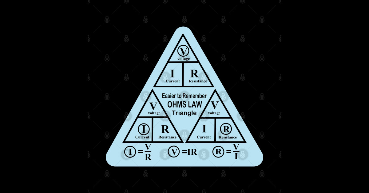 Electrical ohms Law Triangle formula Chart For Electrical Engineering ...
