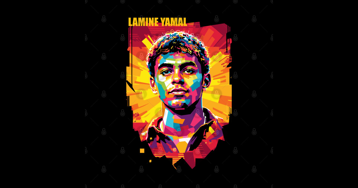 Lamine Yamal Pop art portrait - Lamine Yamal - Sticker | TeePublic