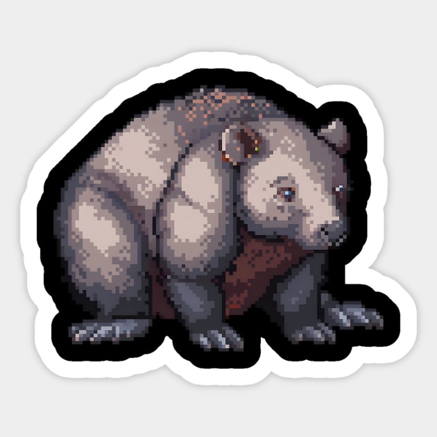 Wombat in Pixel Form - Wombat - Sticker | TeePublic