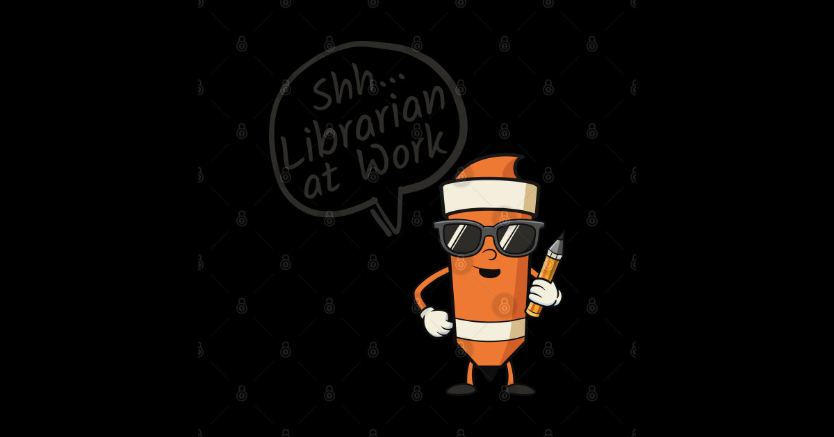 Shh...Librarian at Work - Shhlibrarian At Work - Sticker | TeePublic