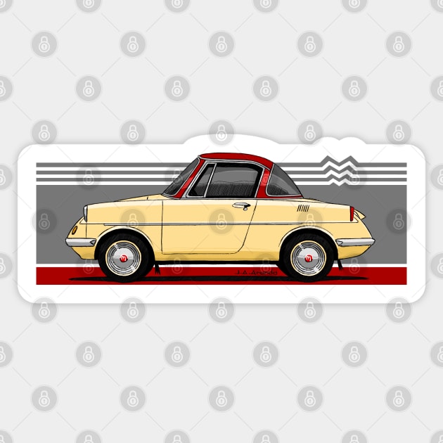 The iconic classic japanese car - Mazda R360 - Sticker | TeePublic