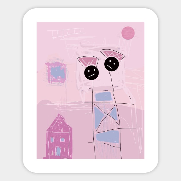 Kids Strolling Stick Figure - Stick Figure - Sticker | TeePublic